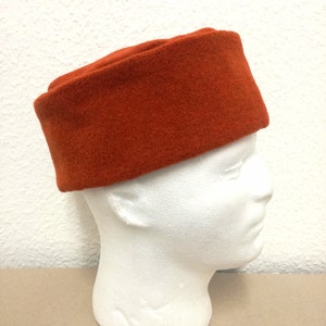 Cap Crafted in Orange Wool Fabric for Medieval Reenactment. - Etsy