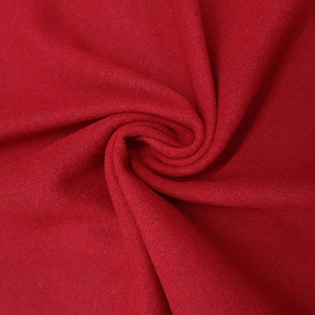100% Pure Wool Fabric in Red Color. - Etsy