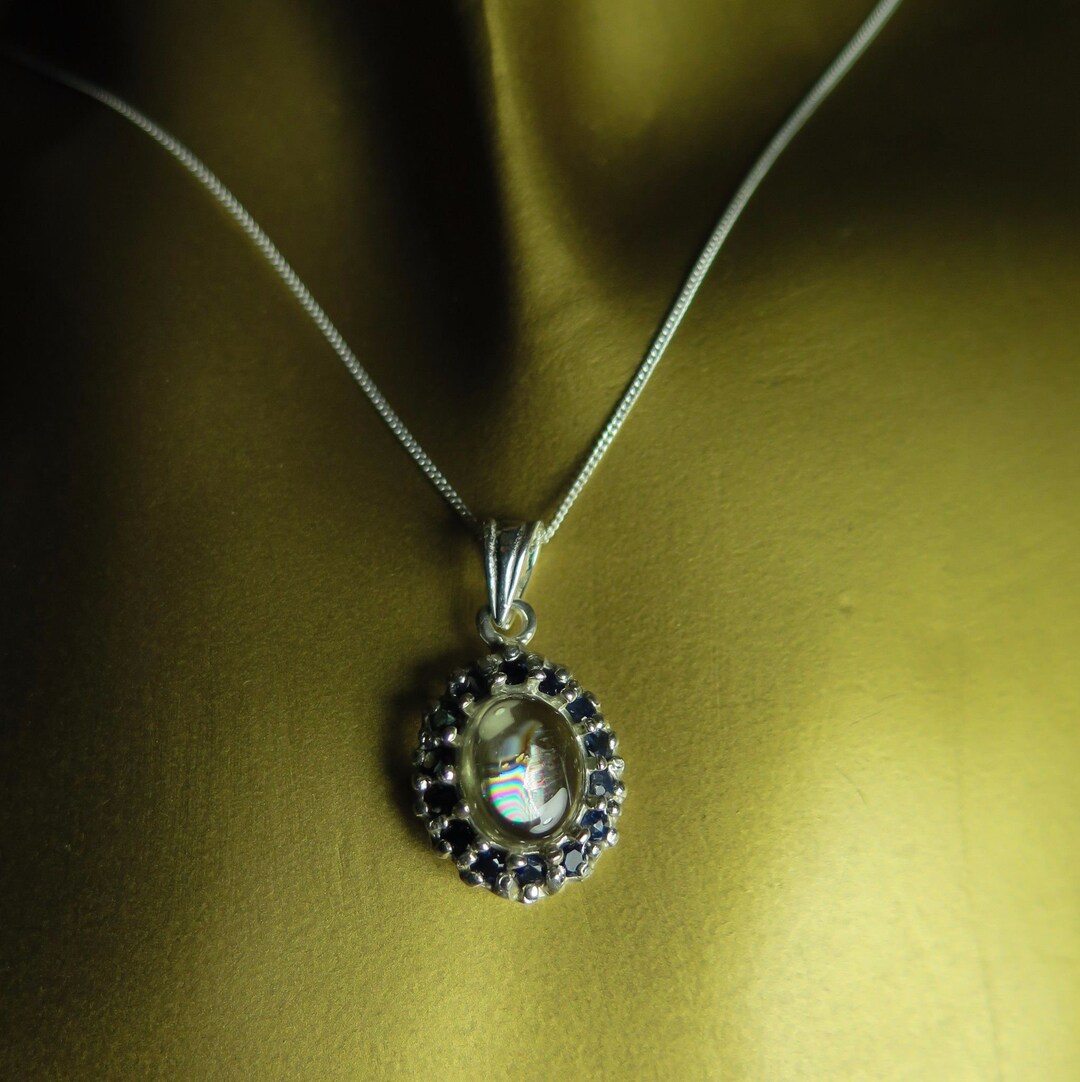 Zertifizierte 2,95 Karat natürliche Diaspore & Saphir 925 Sterling ...