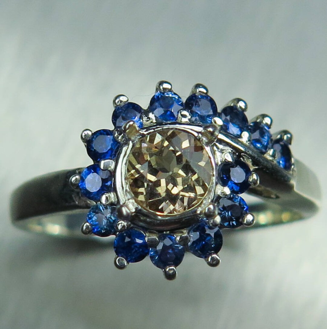 Certified 0.55ct Natural Axinite &sapphire 925 Silver 9ct 14k 18k ...