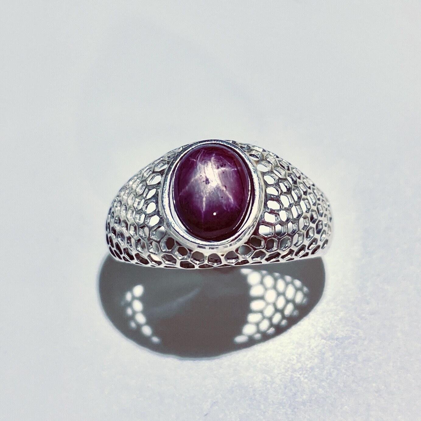 Certified 3.35cts Natural Star Red Ruby Sterling 925 Silver - Etsy UK