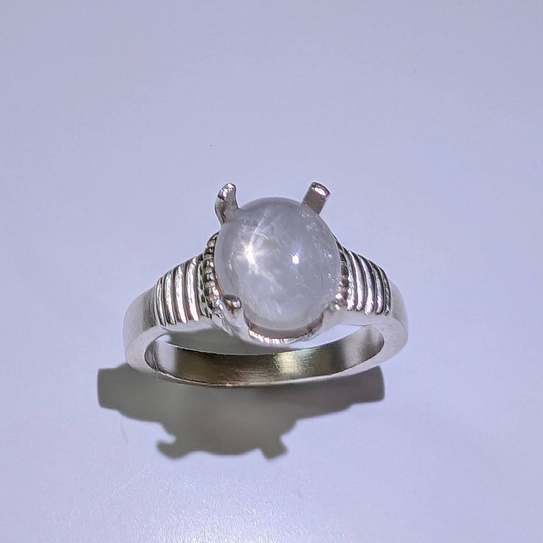 Certified Untreated Natural Silky Grey Star Sapphire 925 Silver 9ct 14k ...