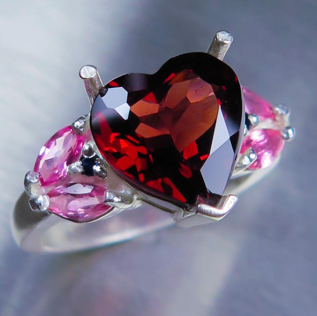 Certified 4.2ct Natural Bright Red Pyrope Garnet 925 Silver 9ct 14k 18k ...