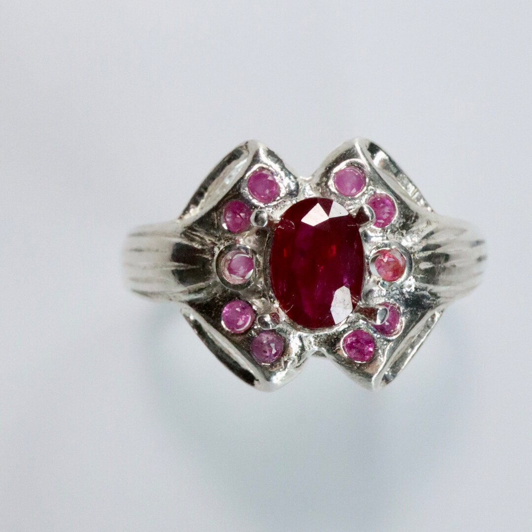 Certified 0.45cts Natural Untreated Ruby Red Sterling 925 Silver 9ct ...