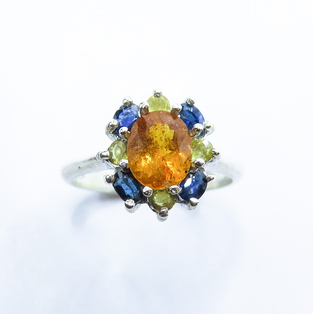 Certified 1.35cts Natural Rare Clinohumite Sterling 925 Silver/ Gold ...