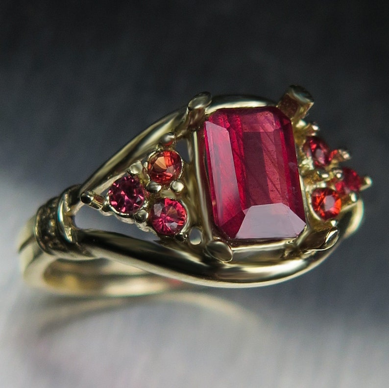 Certified 1.3ct Natural Red Ruby Octagon Cut 9ct 14k 18k 22k | Etsy