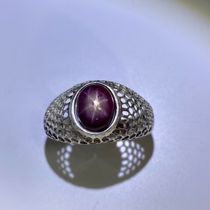 Certified 3.35cts Natural Star Red Ruby Sterling 925 Silver 9ct 14k 18k ...