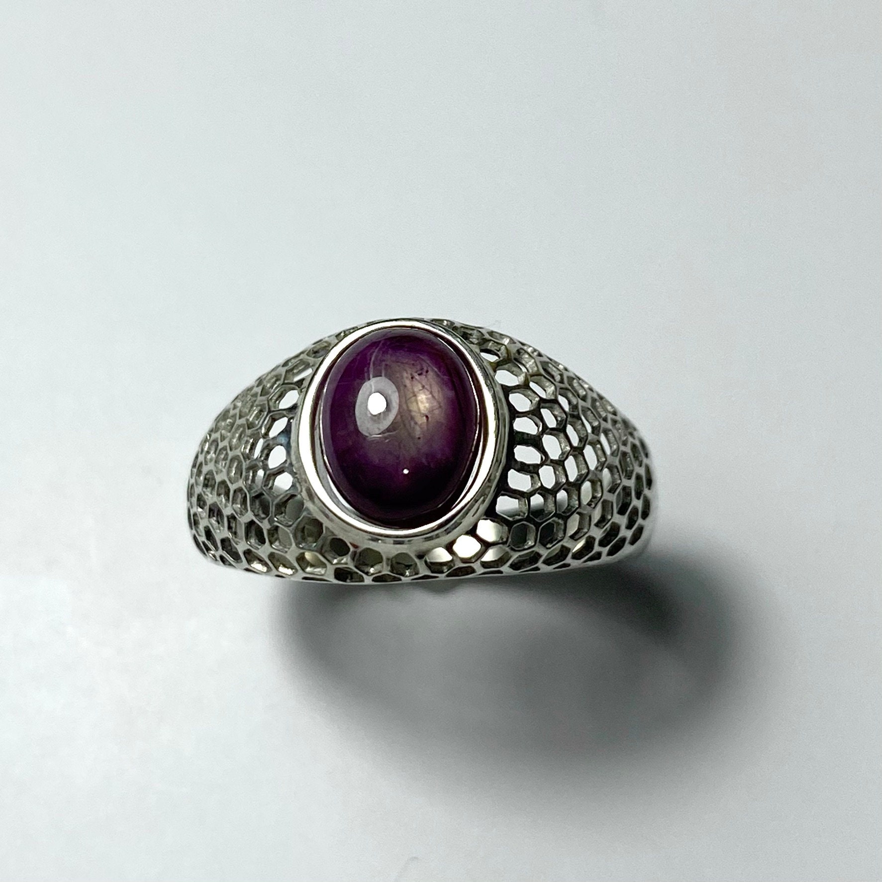 Certified 3.35cts Natural Star Red Ruby Sterling 925 Silver 9ct 14k 18k ...
