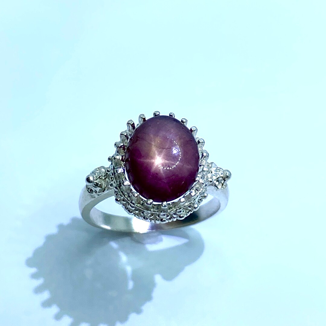 4.85cts Natural Red Star Ruby Sterling 925 Silver / Gold 9ct 14k 18k ...