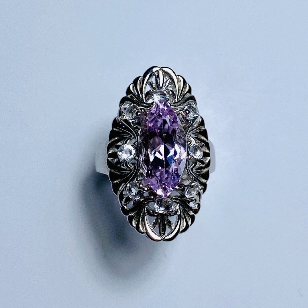 Zertifizierte 4.2cts Natürliche rosa Kunzit Sterling 925 Silber 9ct 14k ...