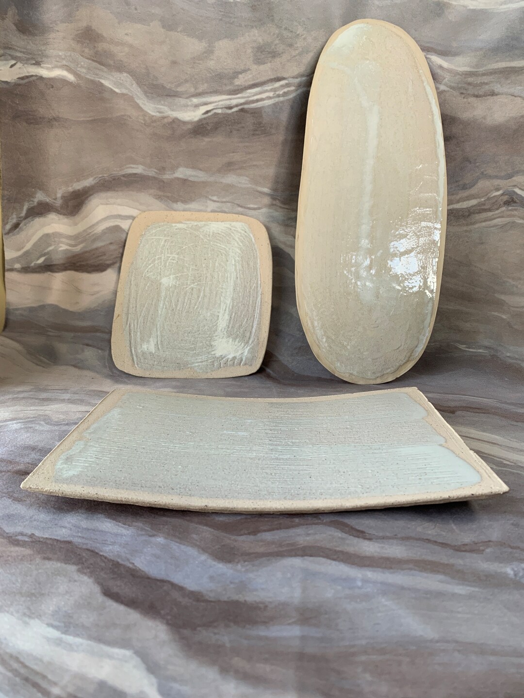 3 Medium Ceramic Handmade Platters - Etsy