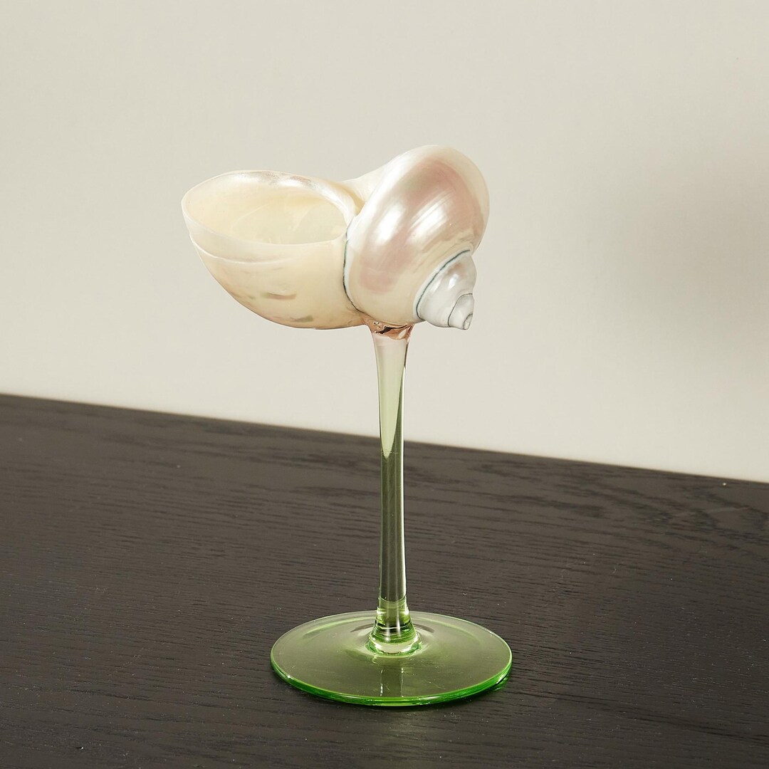 Customized Conch Glasses, Trendy Unique Conch Green Glass Cup,beach ...