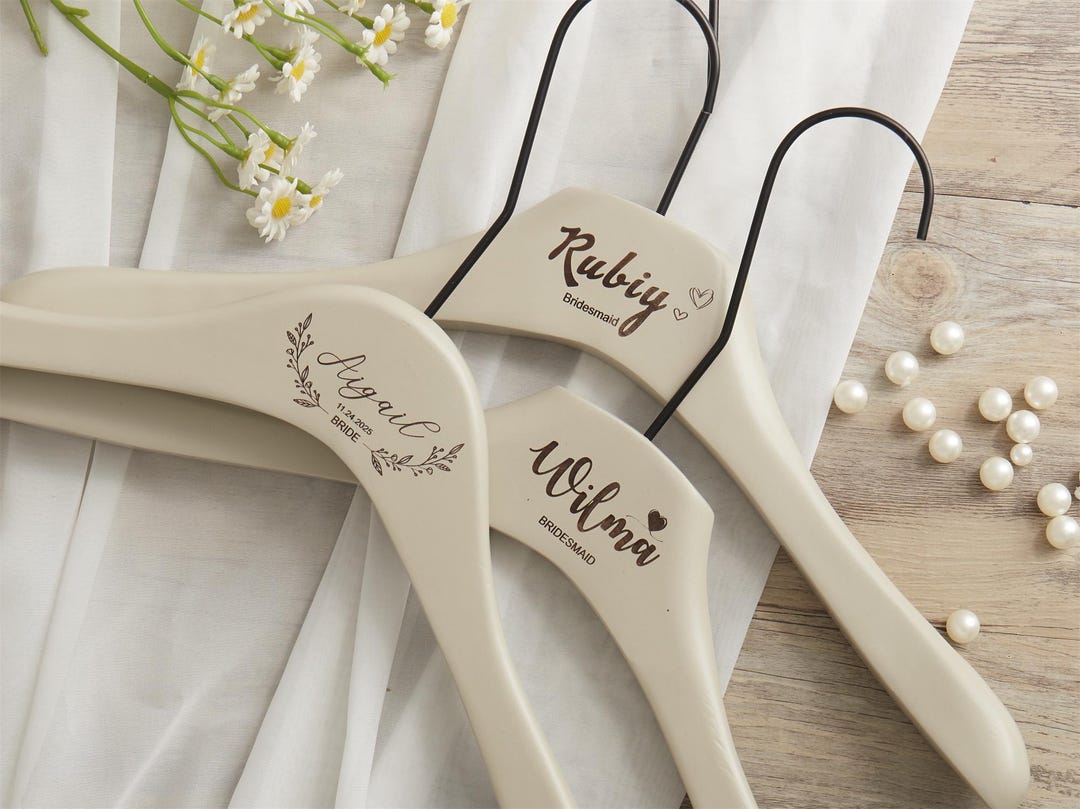 Personalized Bride Hangers for Wedding Dress, Custom Name Engraved ...