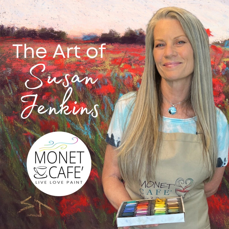 Pastel Painting / Purple Flower Field Landscape Painting / 14 X 11 ...