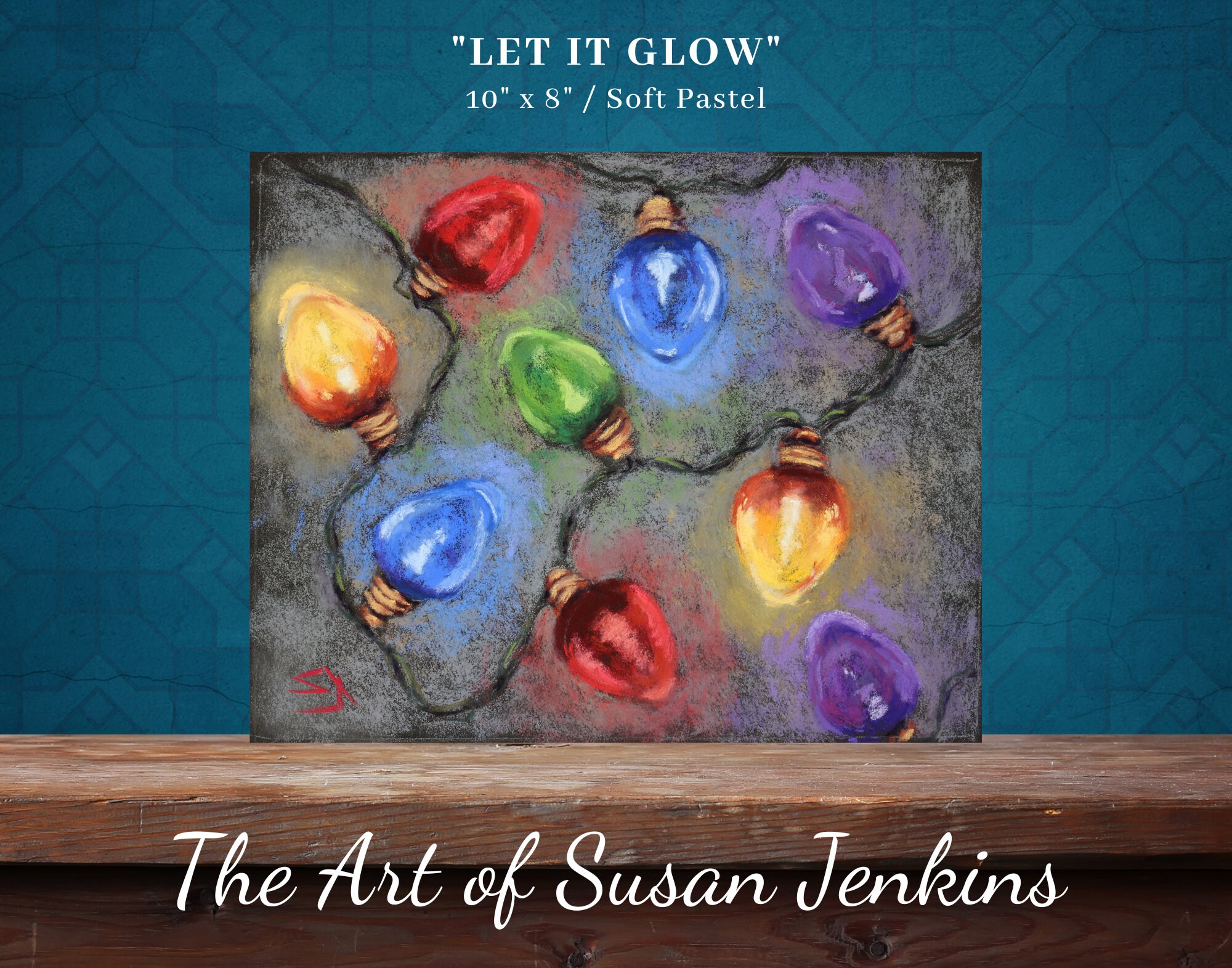 Original Pastel Painting / Glowing Christmas Lights / 10 - Etsy