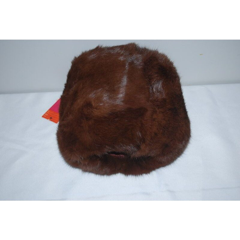 Vintage Fur Hand Muff Brown Rabbit Zipper Pocket Wrist Strap Hand ...
