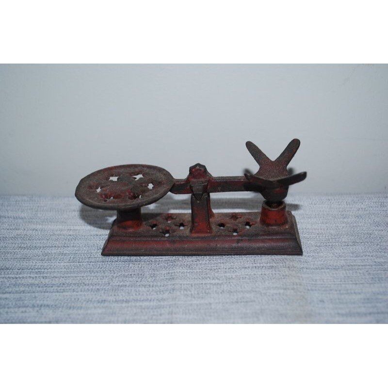 Antique Cast Iron Miniature Scale Balance Original Red Paint & Iron - Etsy