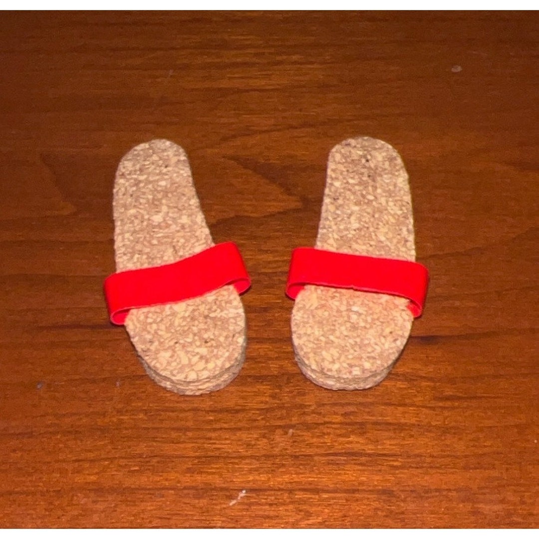 Vintage Ken Doll Cork Sandals Red Flip Flops Barbie Mattel - Etsy