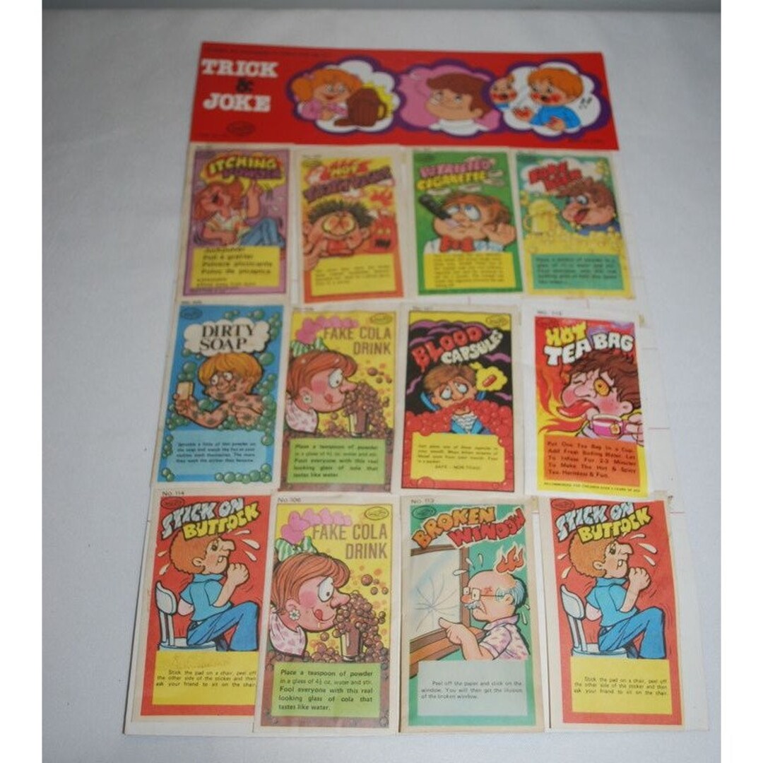 Vintage Trick & Joke Packets 12 on Card Classic Pranks New Old Stock - Etsy