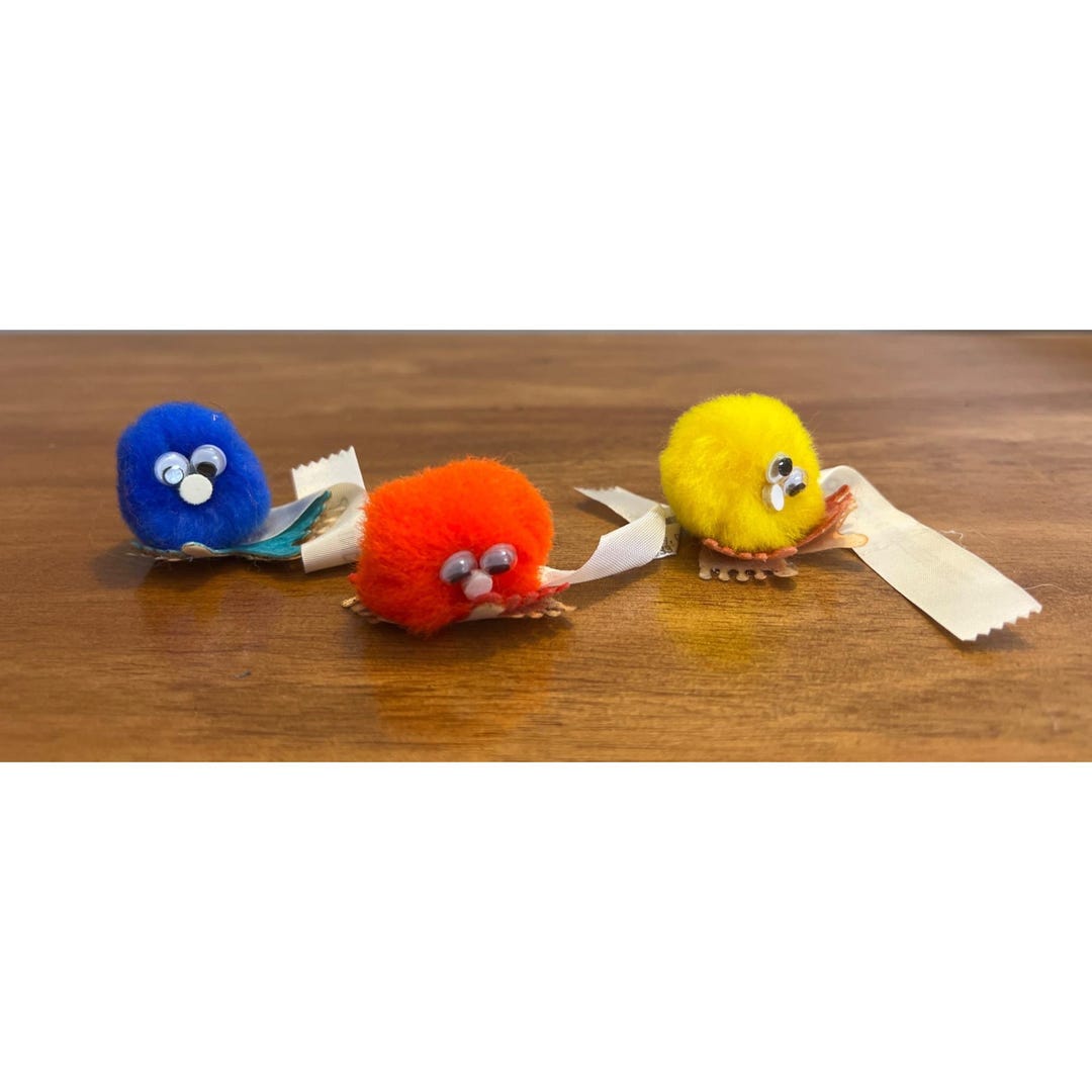 Vintage Weepuls Pom Pom Googly Eyes Feet Red Yellow Blue Lot - Etsy