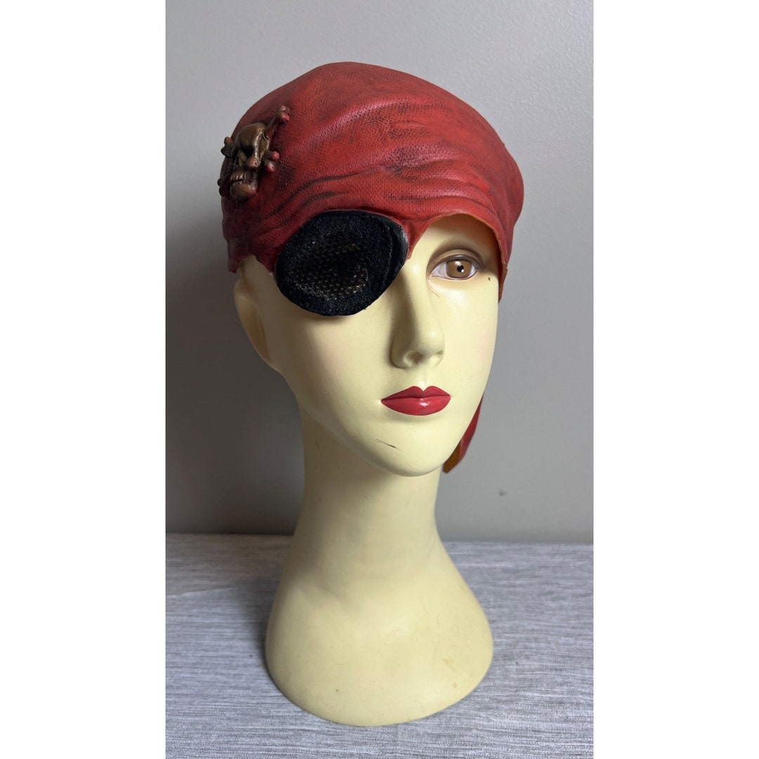 Pirate Halloween Rubber Mask Hat Eye Patch the Paper Magic Group Latex ...