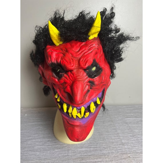 Devil Evil Satan Rubber Mask Horns Teeth Pointy Ears … - Gem