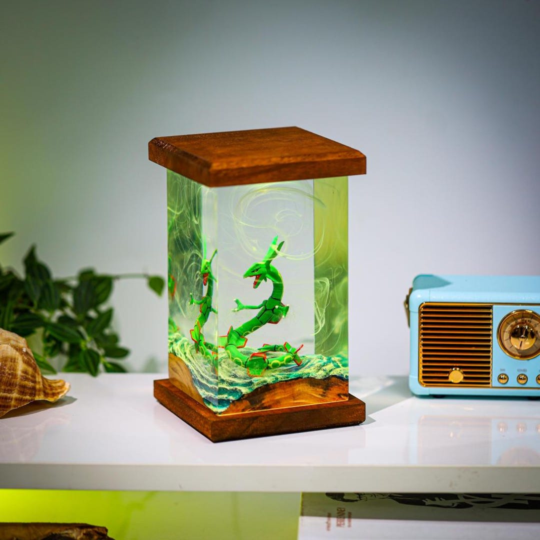 Rayquaza Pokemon Lamp, Legendary Dragon Art Night Light, Unique Gamer ...