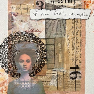Original Mixed Media Portrait Bible Scripture Collage - "i Am God's ...