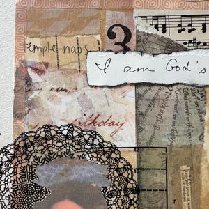 Original Mixed Media Portrait Bible Scripture Collage - "i Am God's ...