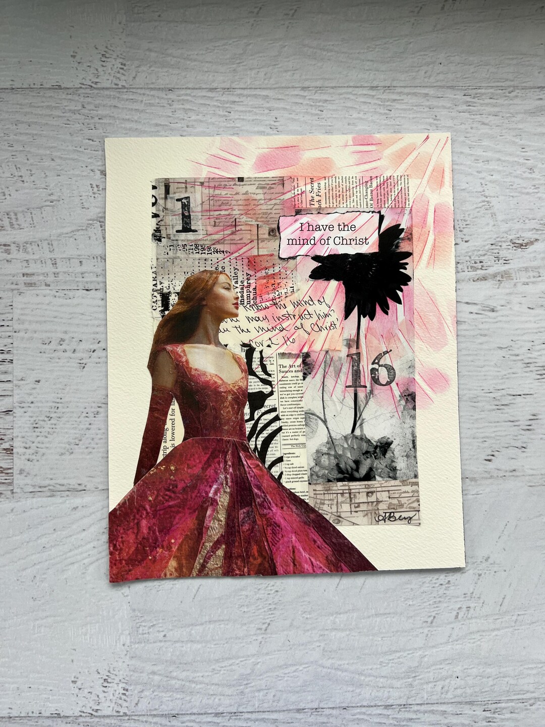Mixed Media Christian Collage Art: "i Have the Mind of Christ" Faith ...