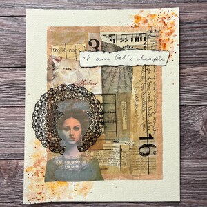 Original Mixed Media Portrait Bible Scripture Collage - "i Am God's ...