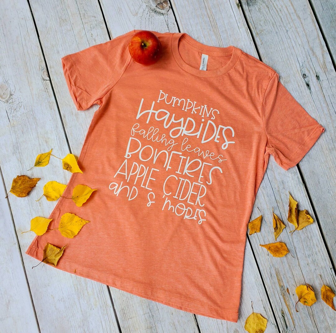 Fall Shirt, Fall Words, Apple Picking, Bonfires, Autumn Shirt, Fall ...