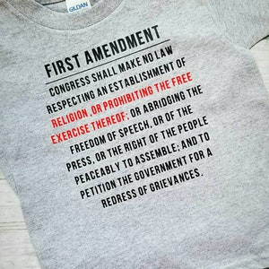 First Amendment Shirt, Freedom of Religion Shirt, Freedom of Speech ...