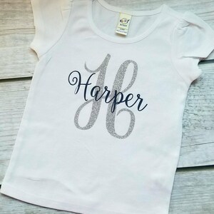 Personalized Girls Shirt, Kids Monogram Tee, Monogram Girls Shirt ...