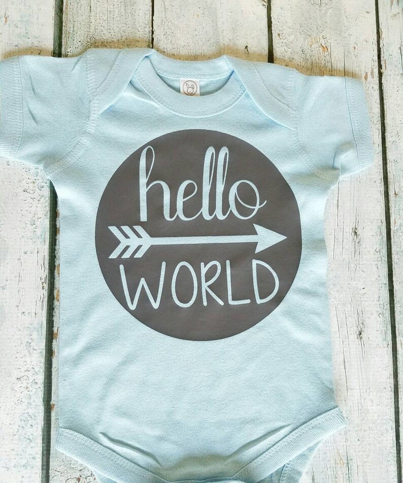 Hello World Shirt / Newborn Outfit / Baby Shirt / Baby Outfit | Etsy