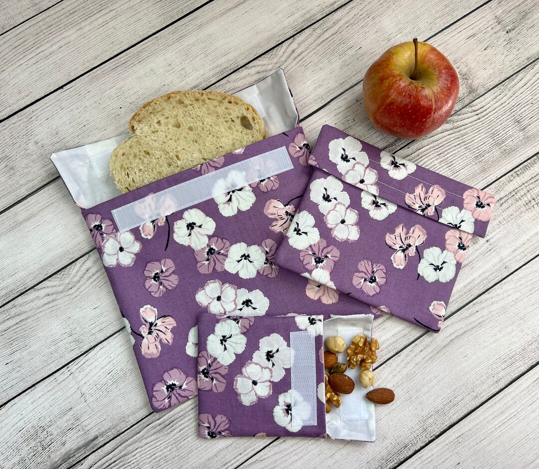 Boho Flower Reusable Snack and Sandwich Bags Reusable Snack - Etsy