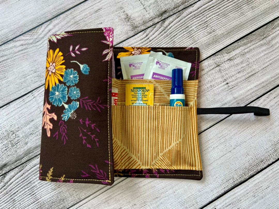 Boho Flower First Aid Fabric Travel Kit, Fabric Travel Roll, First Aid ...