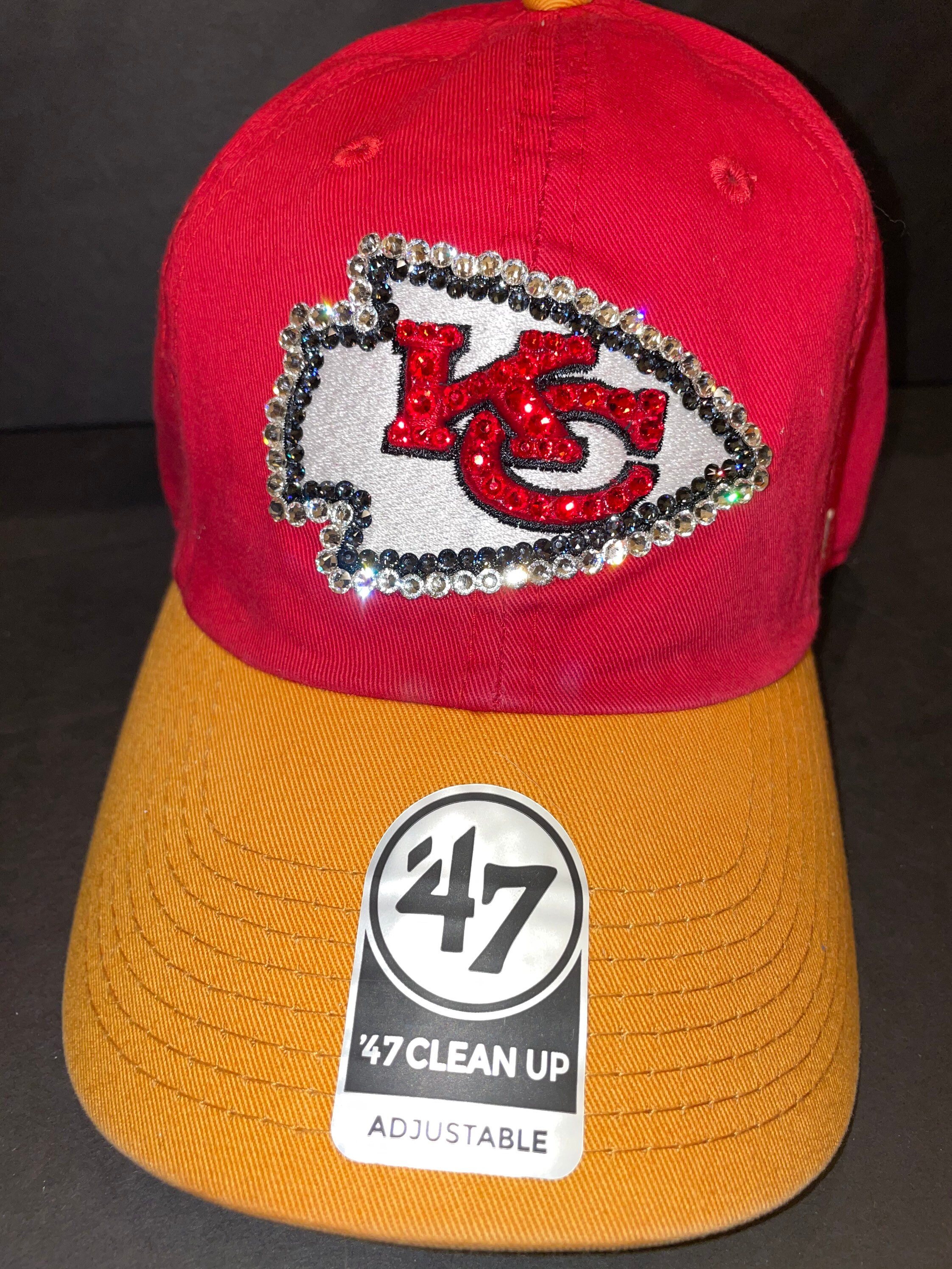Swarovski crystal bling Kansas City Chiefs adjustable hat | Etsy