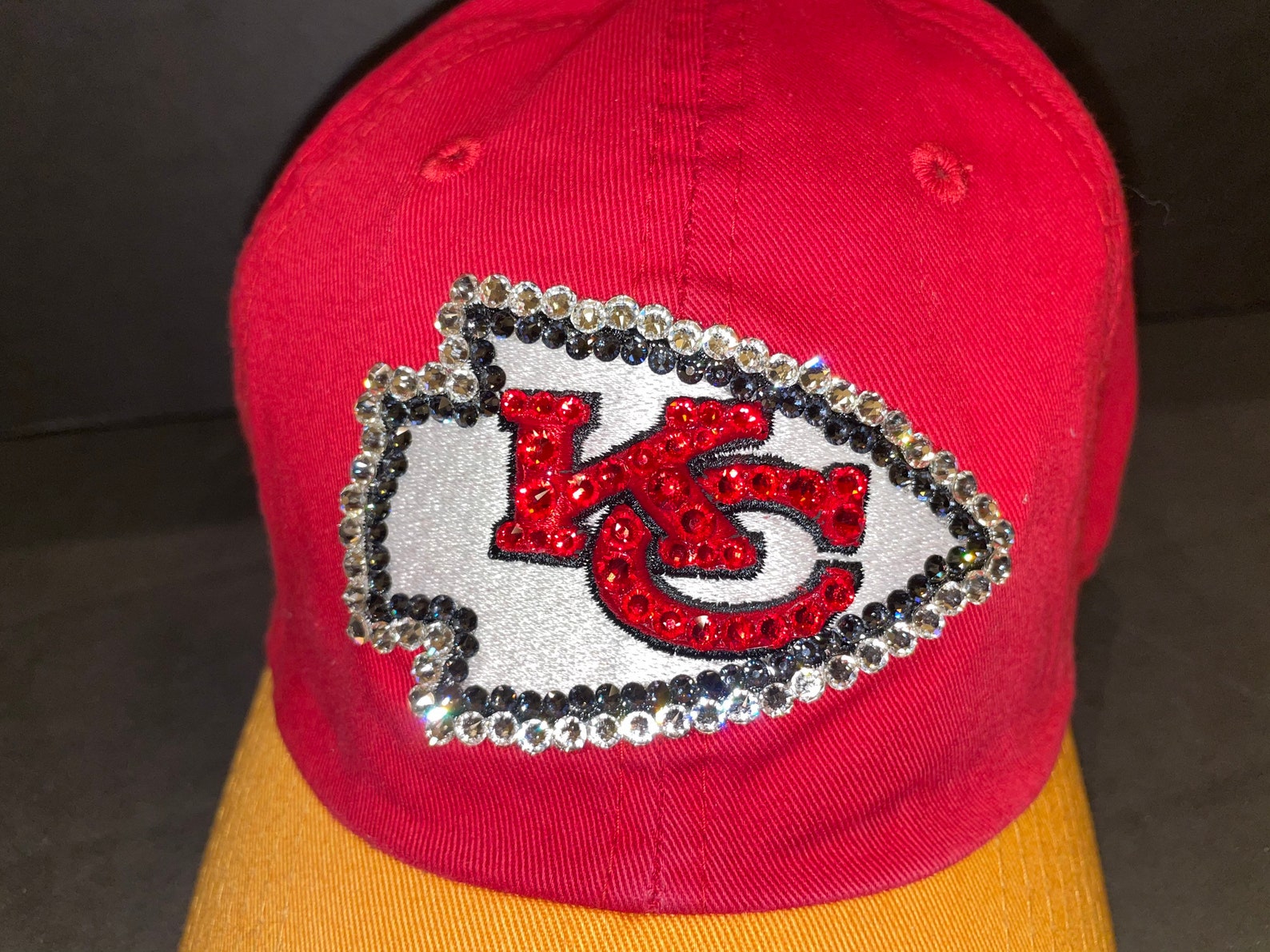 Swarovski Crystal Bling Kansas City Chiefs Adjustable Hat - Etsy