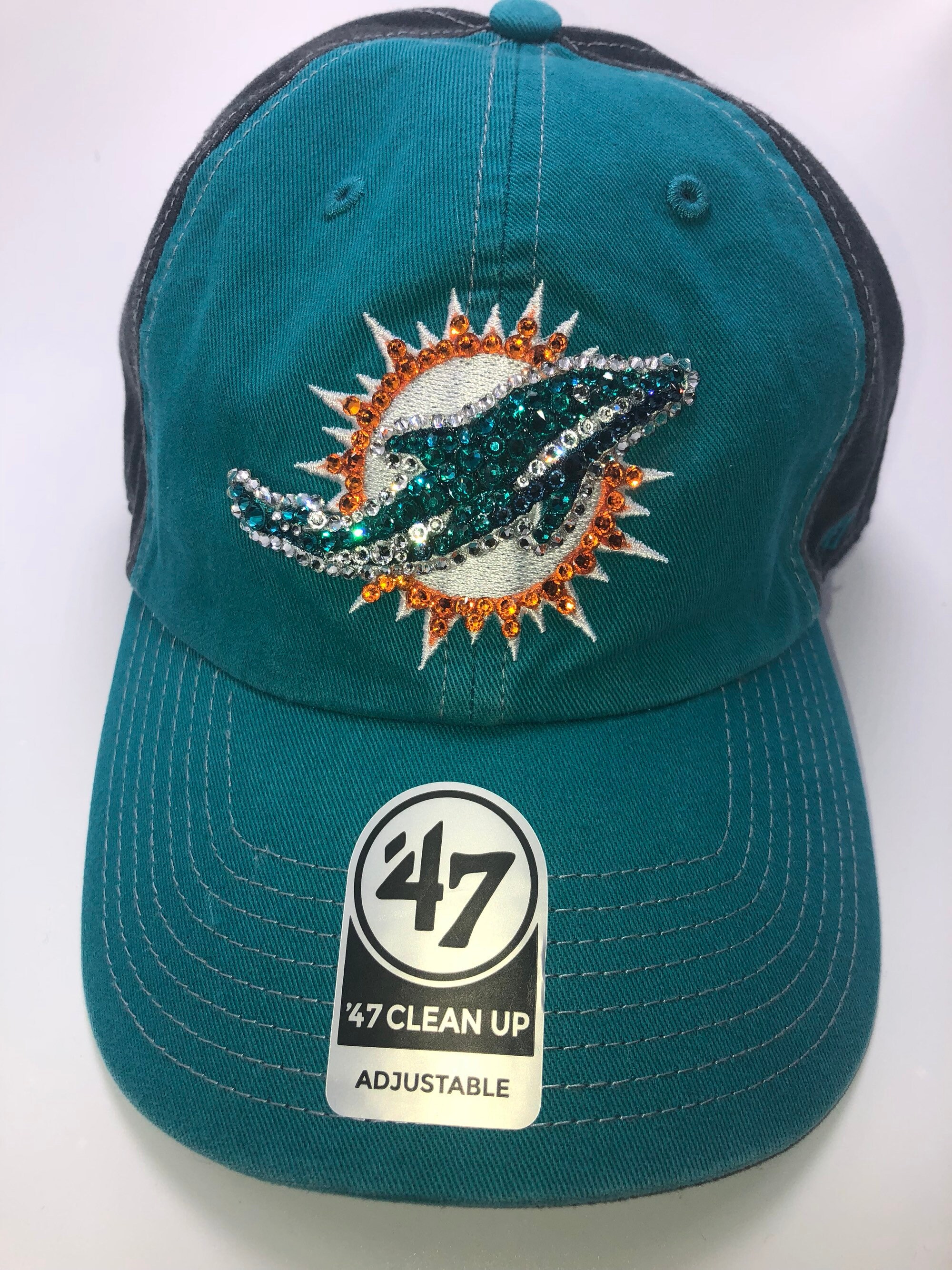 Swarovski Crystal Bling Miami Dolphins Adjustable Hat | Etsy