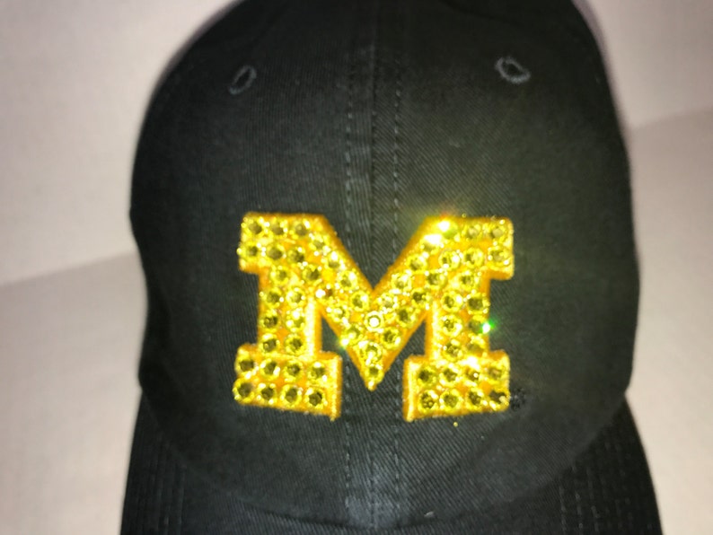 Swarovski Crystal Bling Michigan Wolverines Adjustable Hat | Etsy