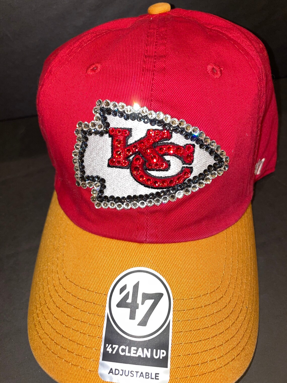 Swarovski Crystal Bling Kansas City Chiefs Adjustable Hat - Etsy