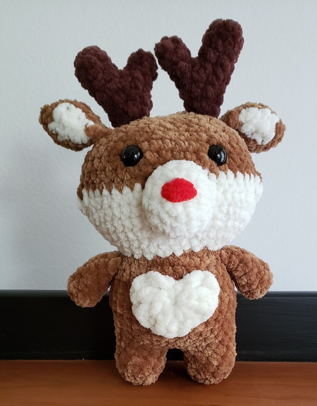 Red-nosed Reindeer Handmade Plush Toy - Etsy