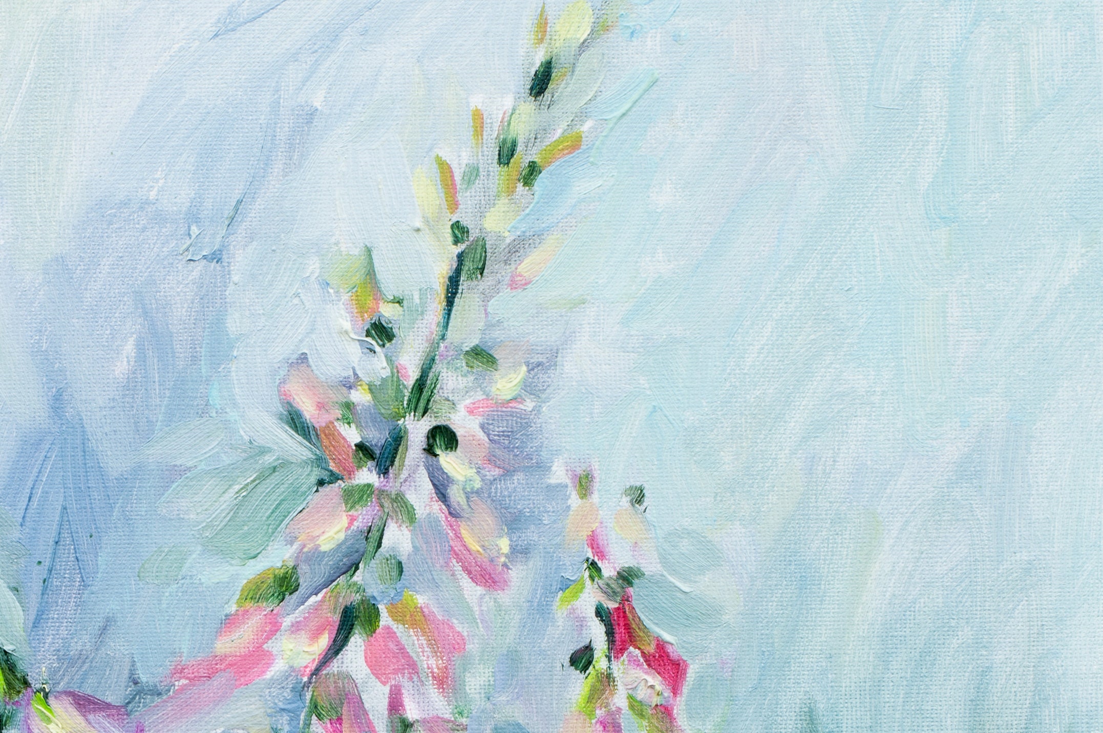 Foxgloves Botanical Painting Oil | Floral Art, Flower Decor ...