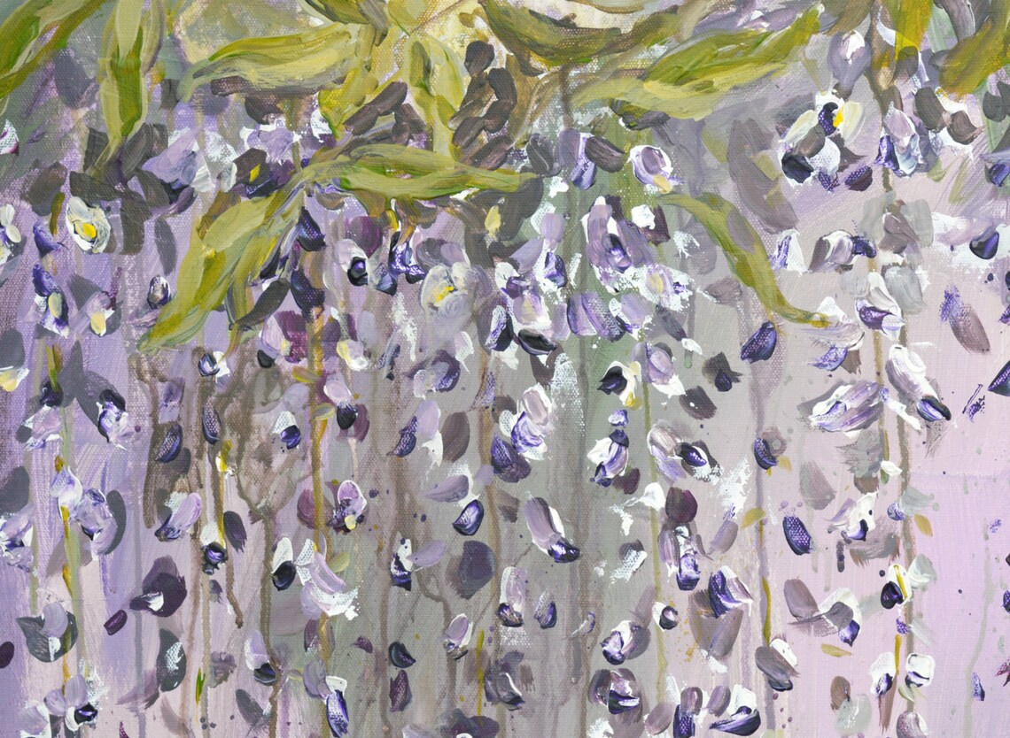 Abstract Painting Wisteria Flowers Acrylic Art // - Etsy Canada