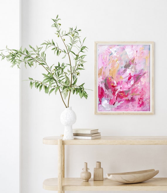 Abstract Art Print Pink Wall Art Abstract Painting by Katie - Etsy