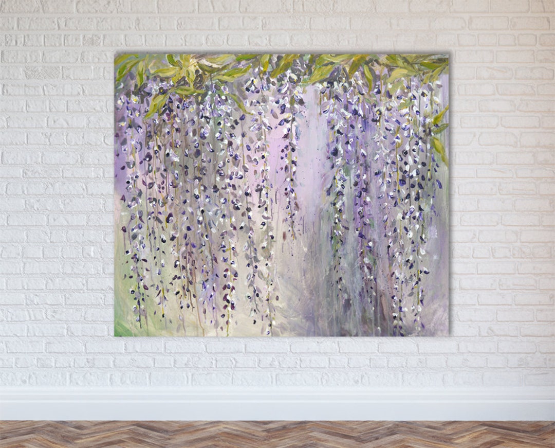 Abstract Painting Wisteria Flowers Acrylic Art // - Etsy Canada