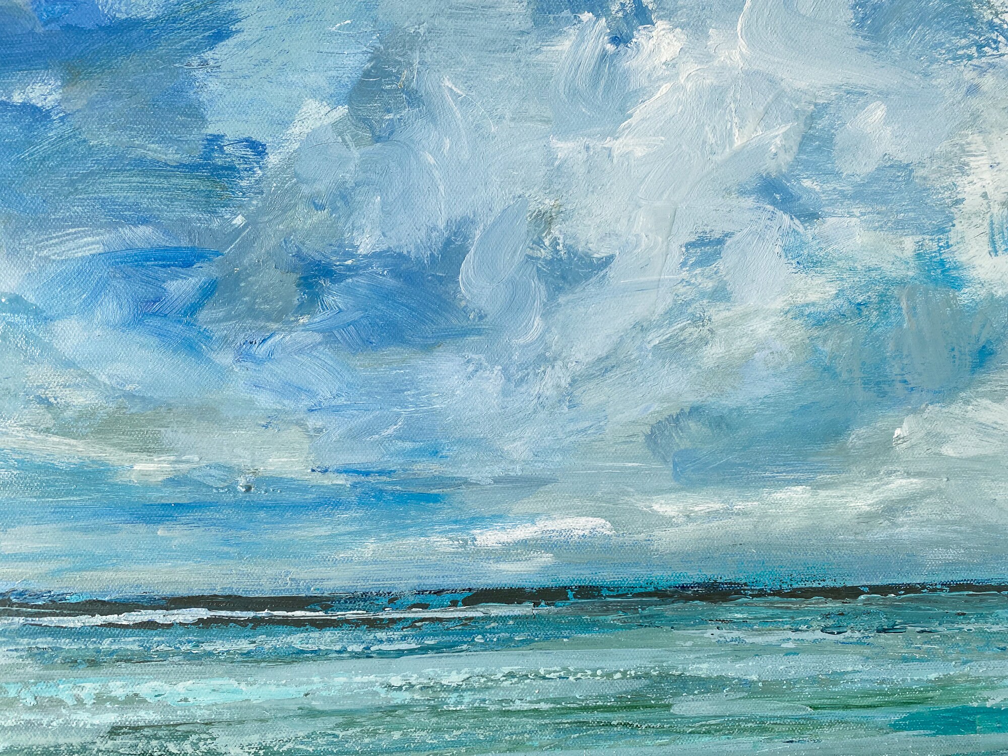 Original Seascape Painting, Ocean Wall Art "Let's Escape" 20x30" on ...