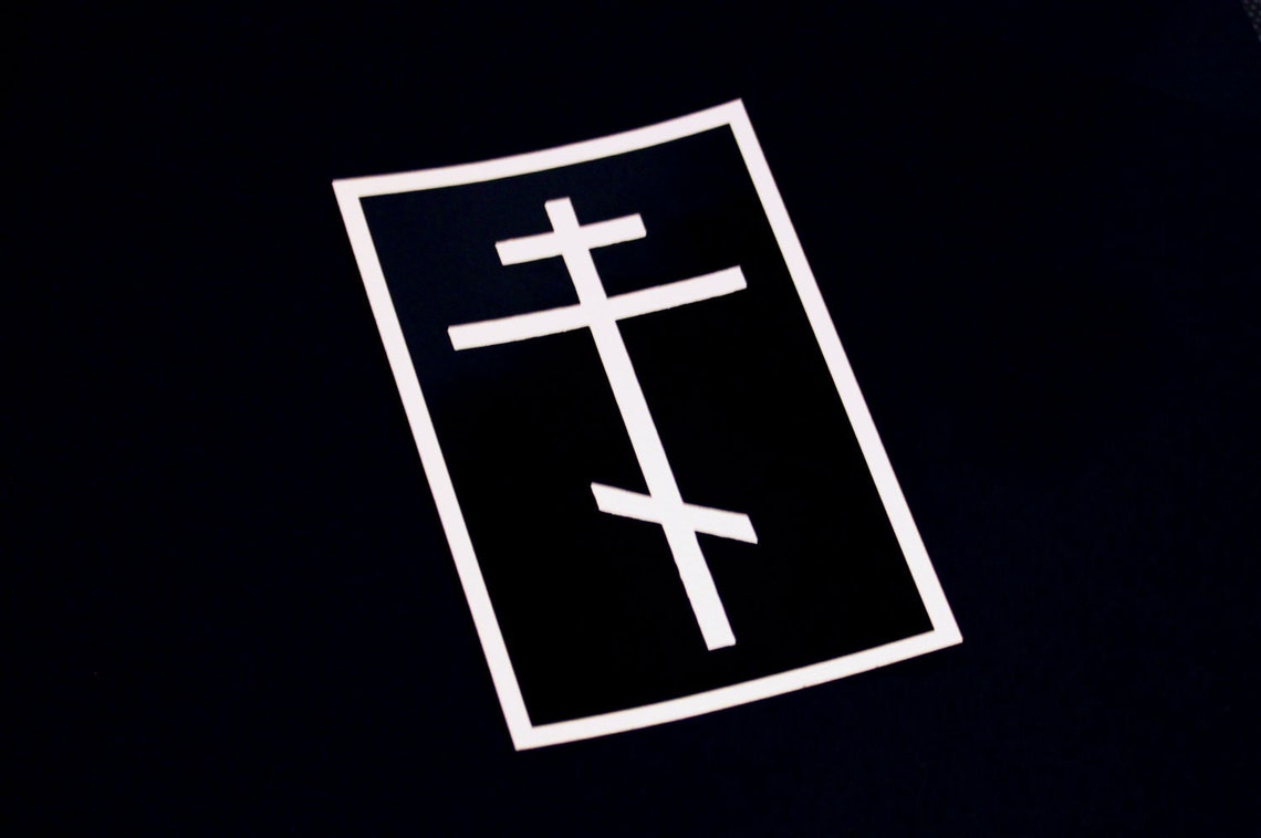 Orthodox Cross Sticker Pack: Two Vinyl Cross Decals - Red and White - Etsy