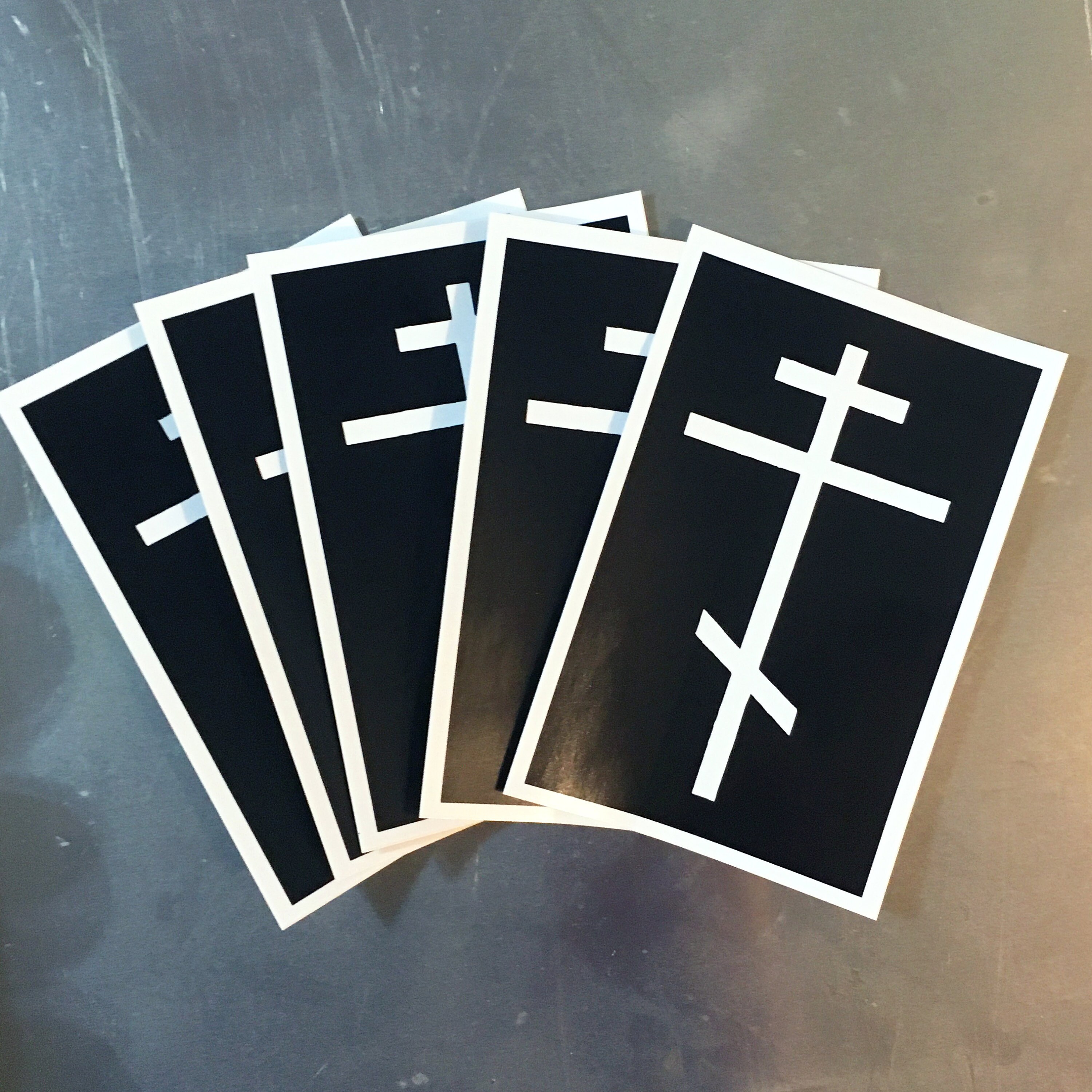 White Cross Stickers - 5 Pack! - Black and White Orthodox Cross Vinyl ...